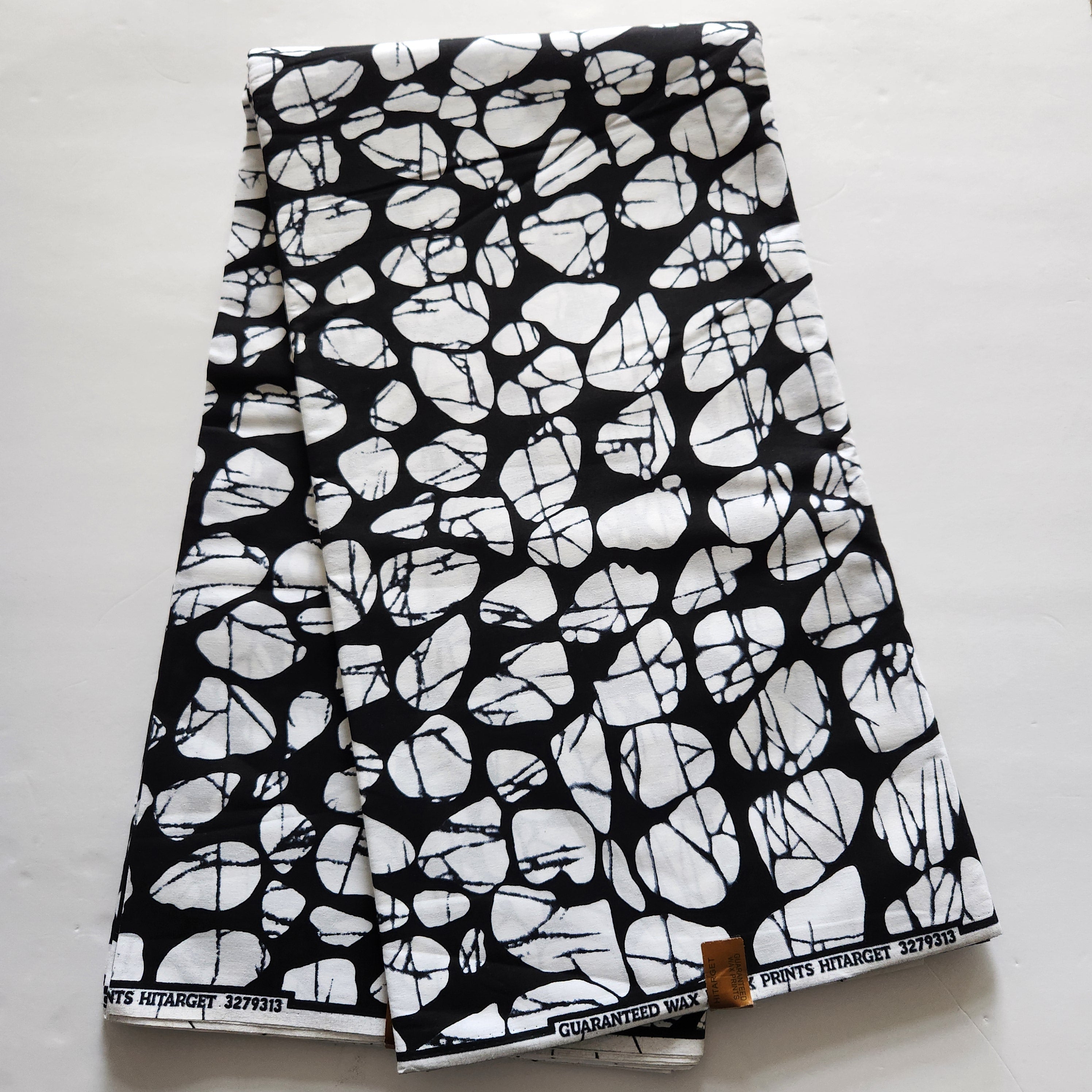 White and Black Monochrome African Print Fabric, Ankara Fabric AF296 ...