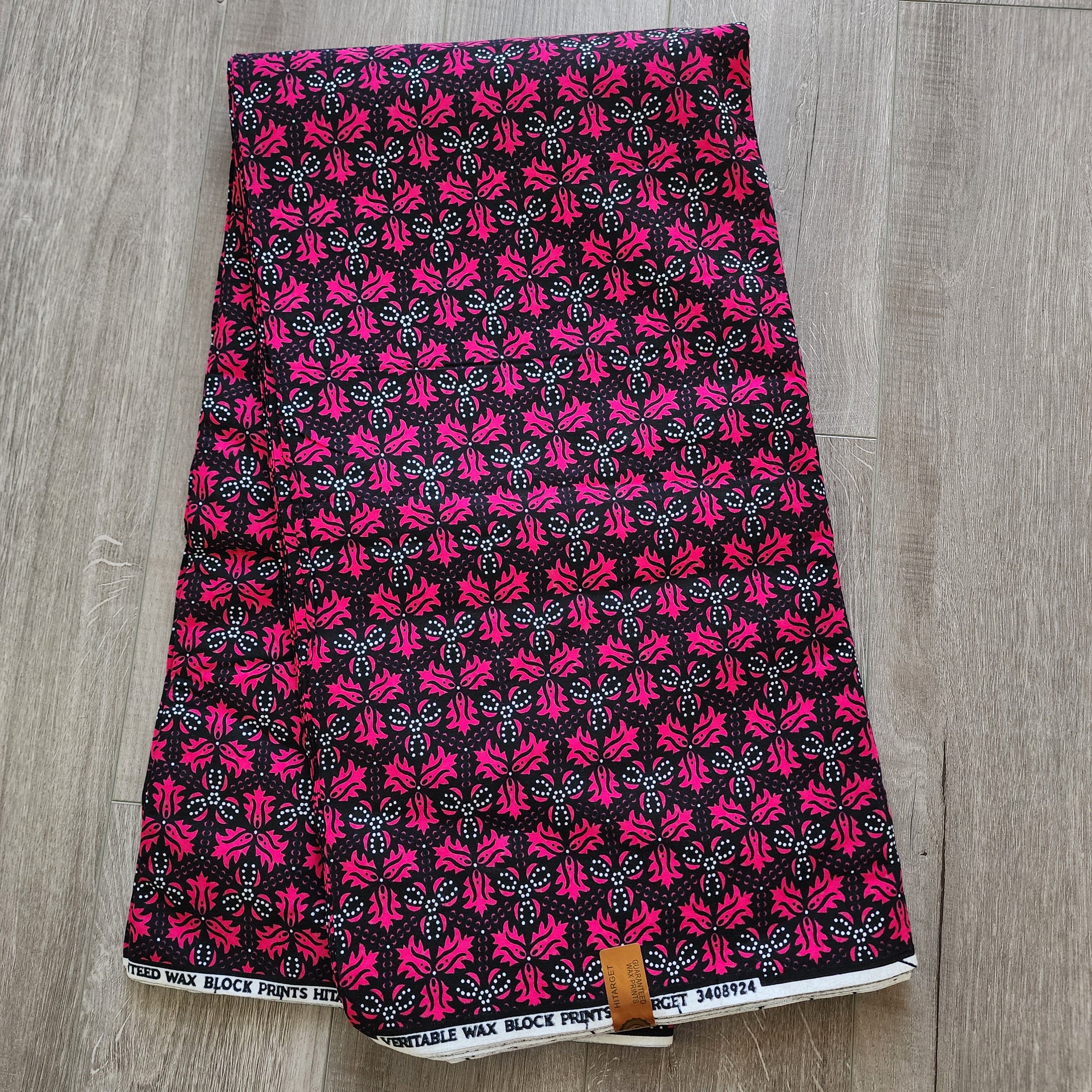Pink and Black Ankara Fabric, 100% Cotton Fabric, Phoenix Hitarget Fab ...