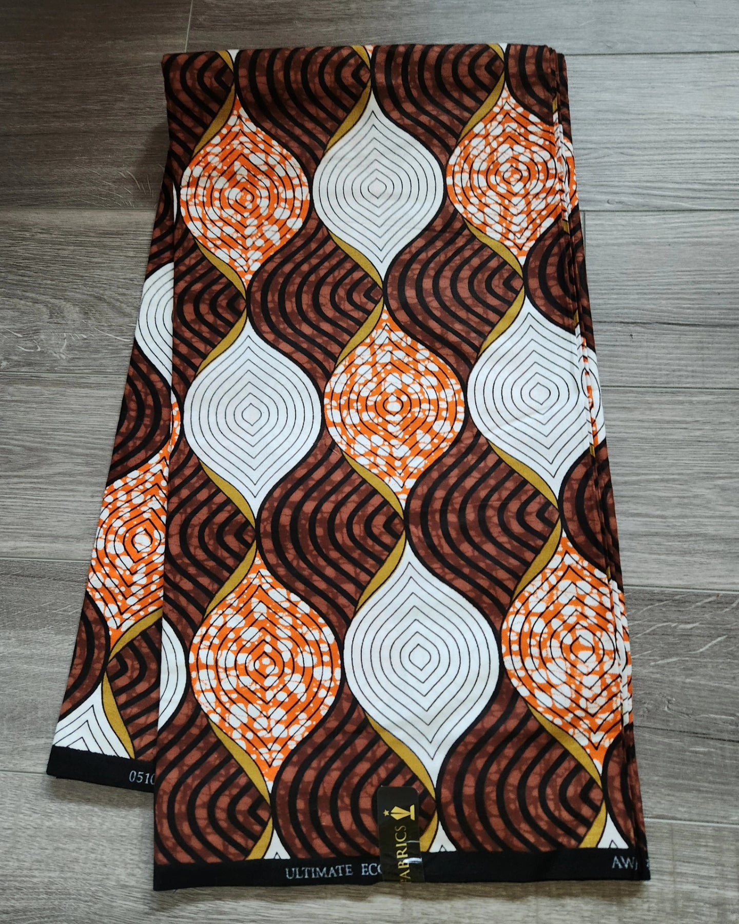 Brown and Orange African Print Fabric, Ankara Fabric – Afrique Clothing ...