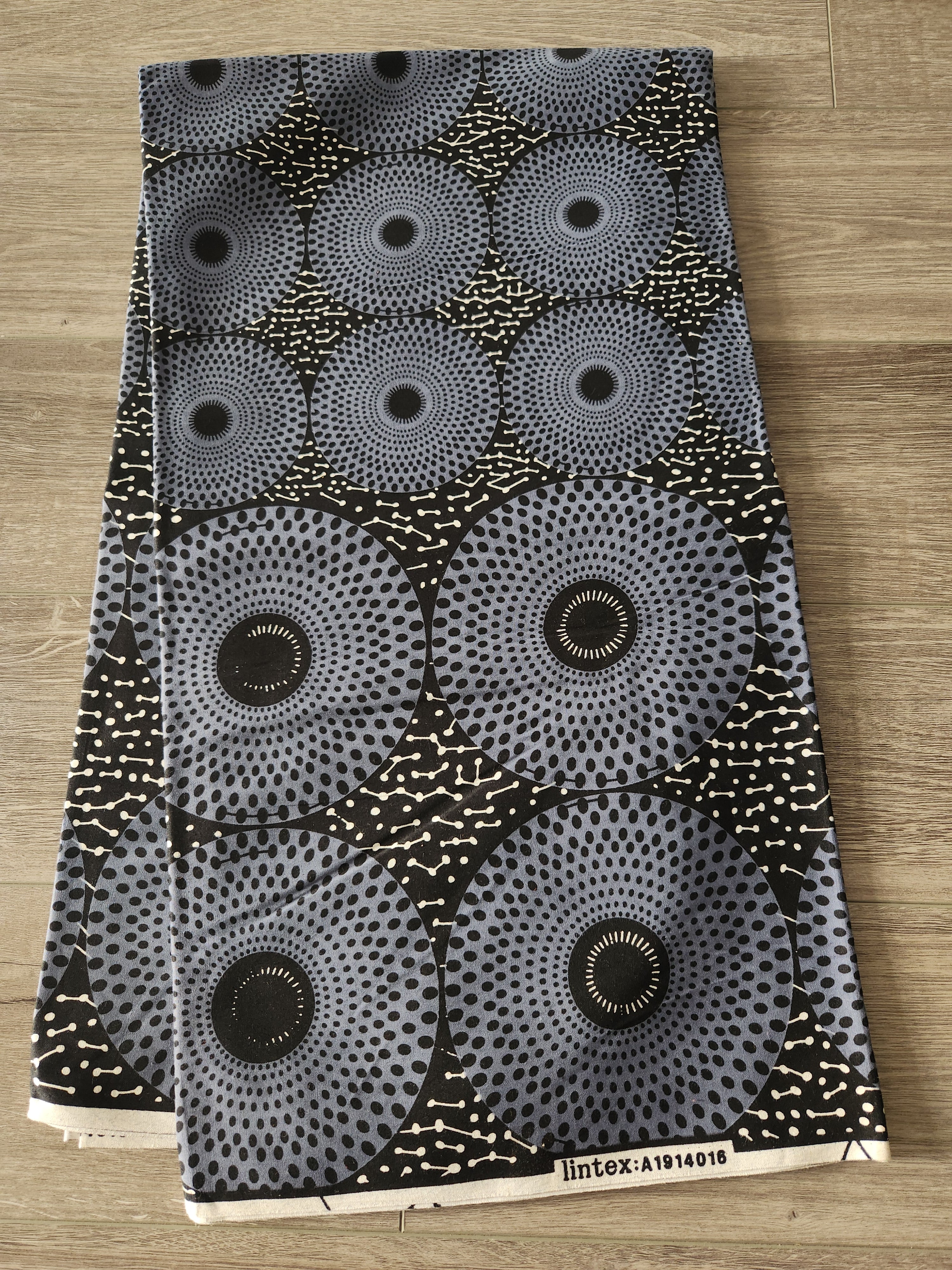 Black and Gray African Print Fabric, Ankara Fabric, AF108 – Afrique ...