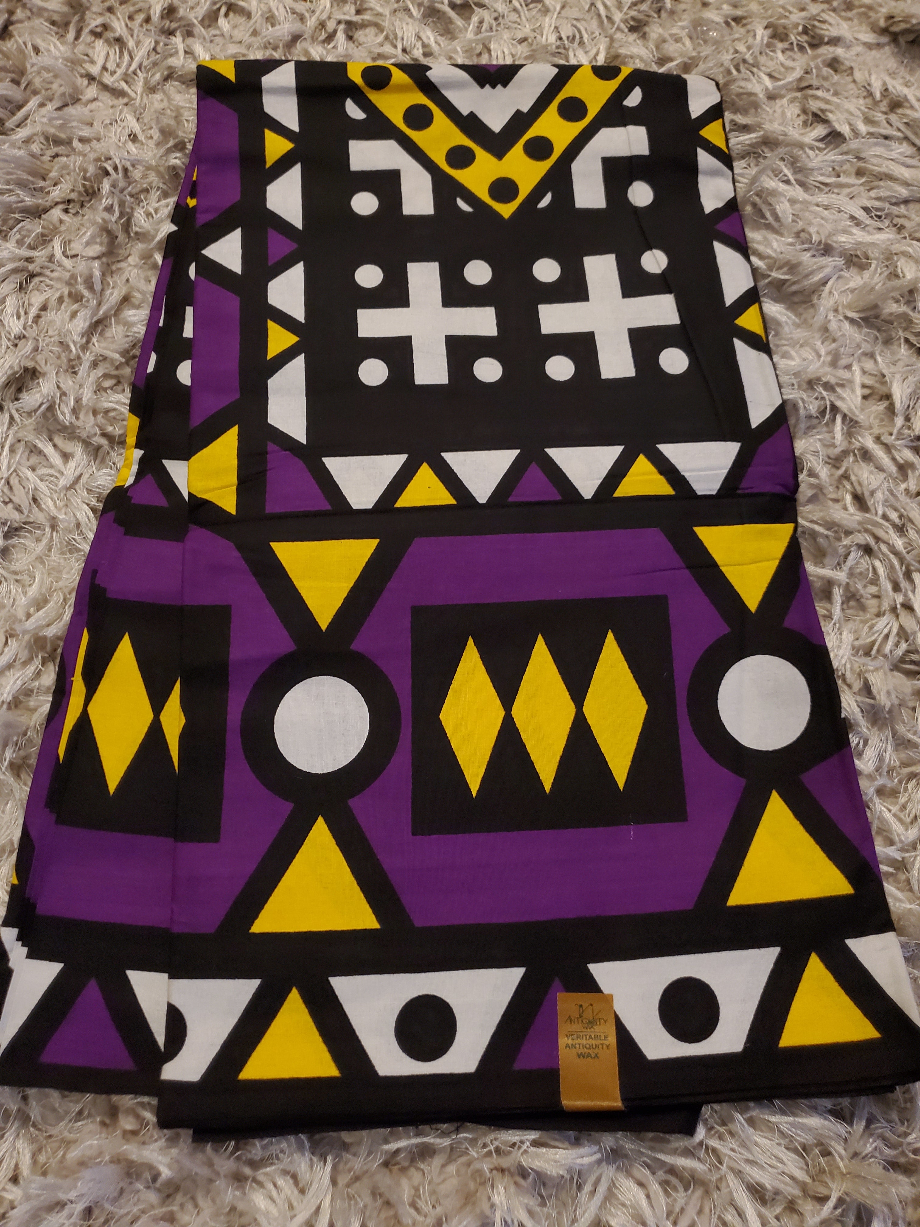 Purple and Yellow Samakaka Multicolor African Ankara Fabric – Afrique ...