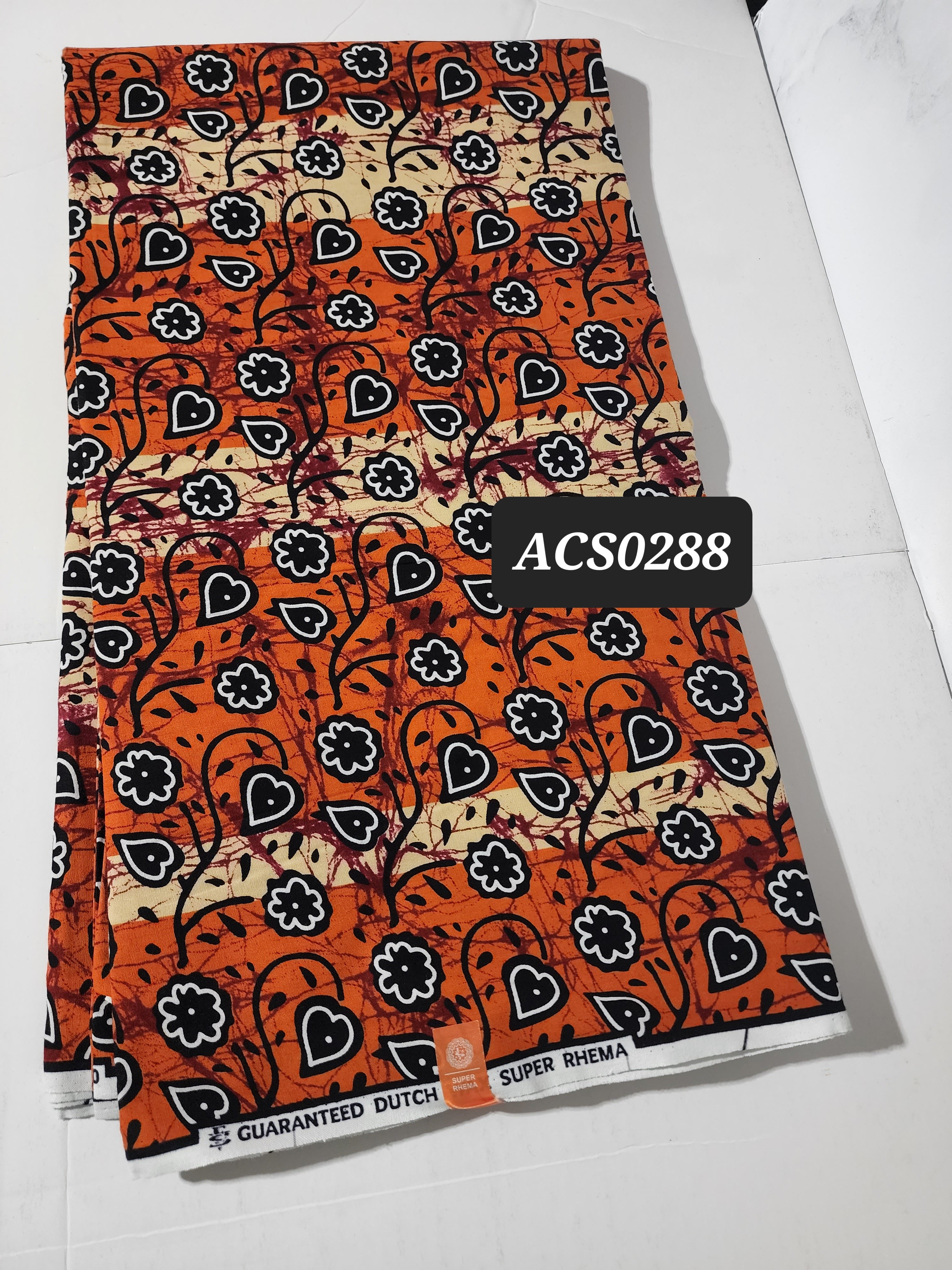 Orange and Brown Ankara Fabric, ACS0288 – Afrique Clothing store