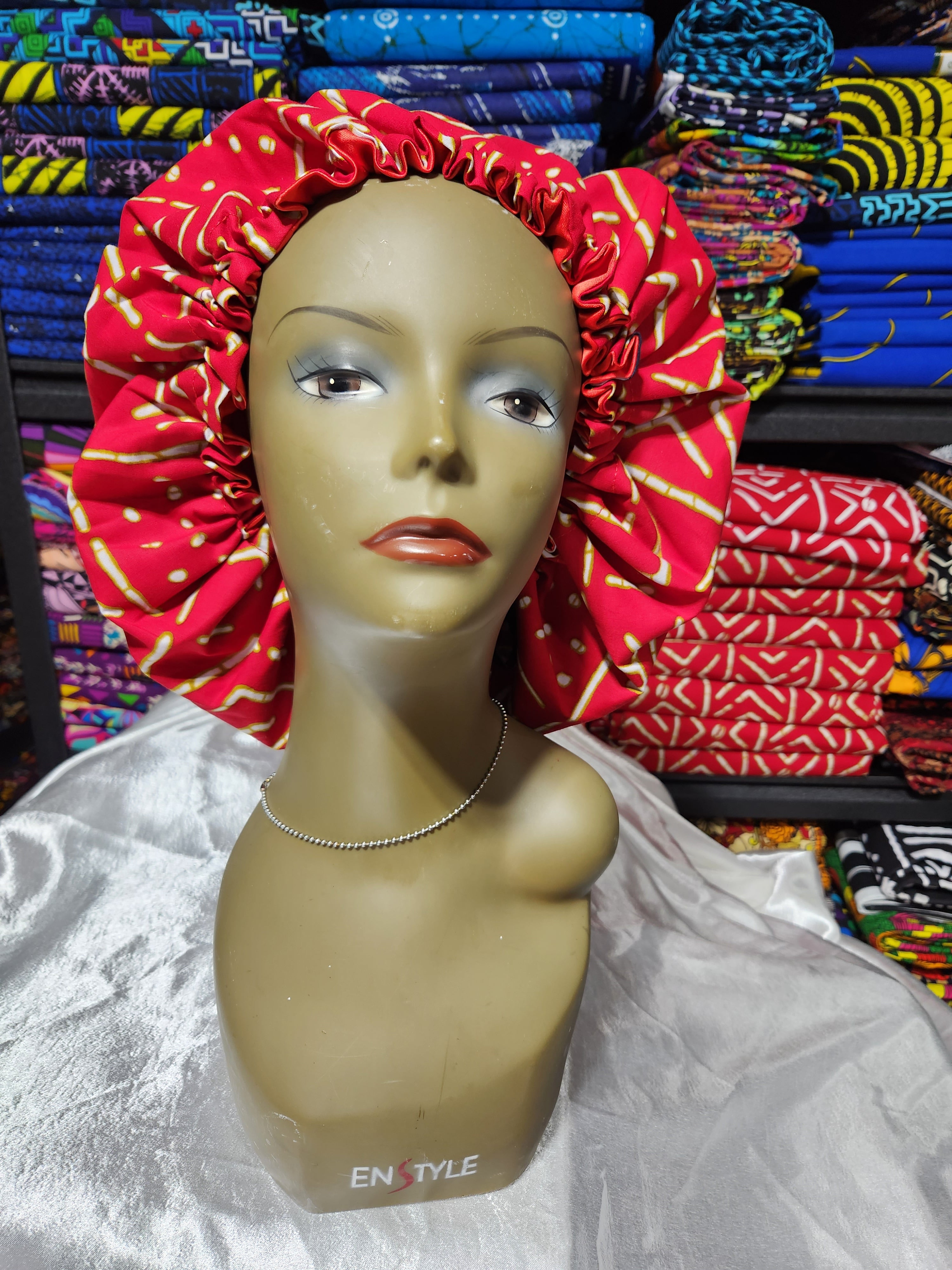 Satin-lined Reversible Drawstring Ankara Bonnet – Afrique Clothing store