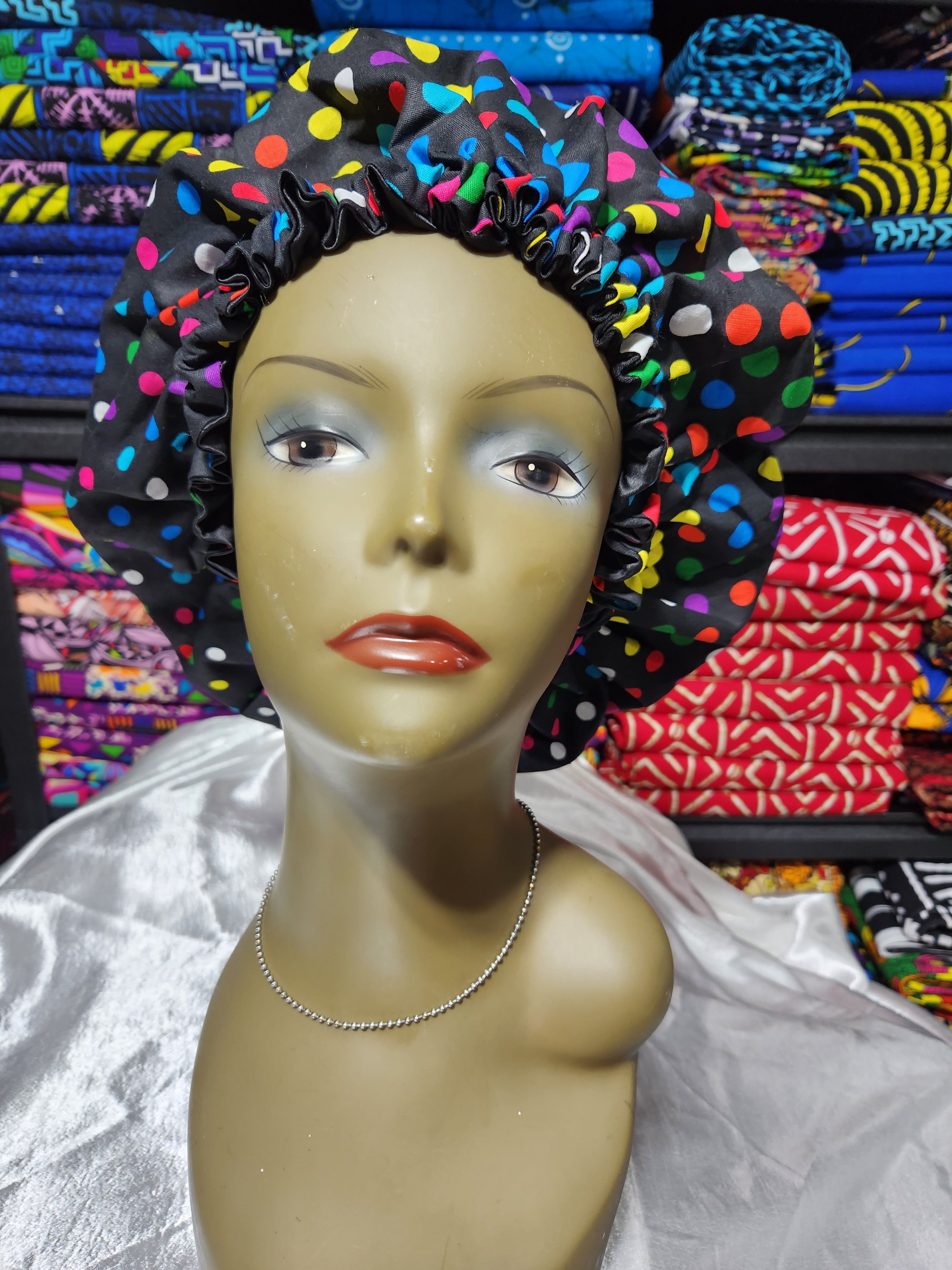 Satin-lined Reversible Drawstring Ankara Bonnet – Afrique Clothing store